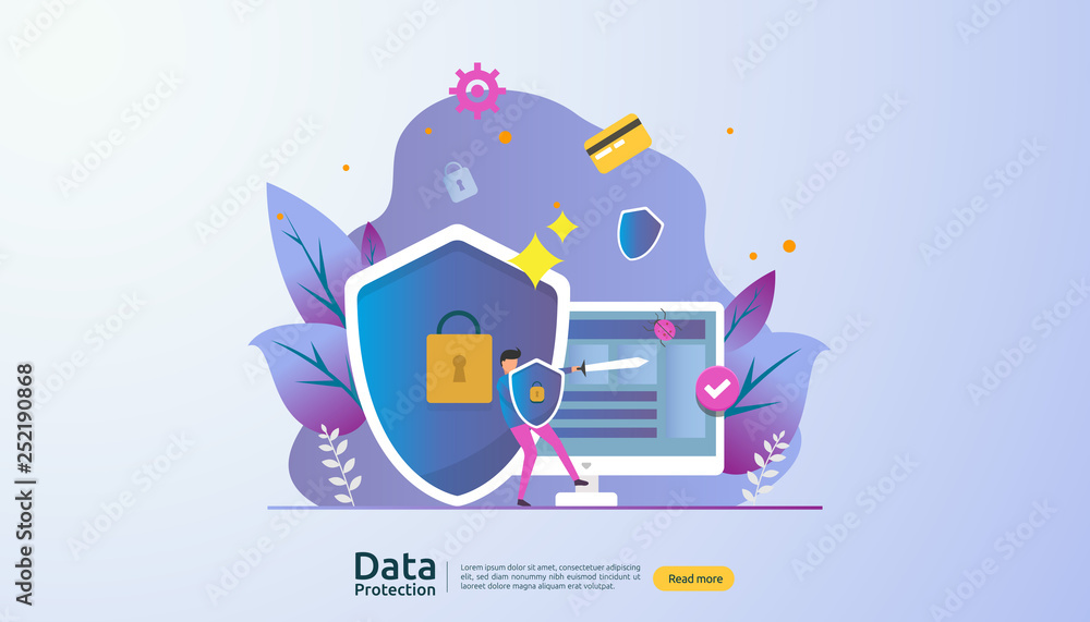 Safety and confidential data protection. VPN internet network security ...