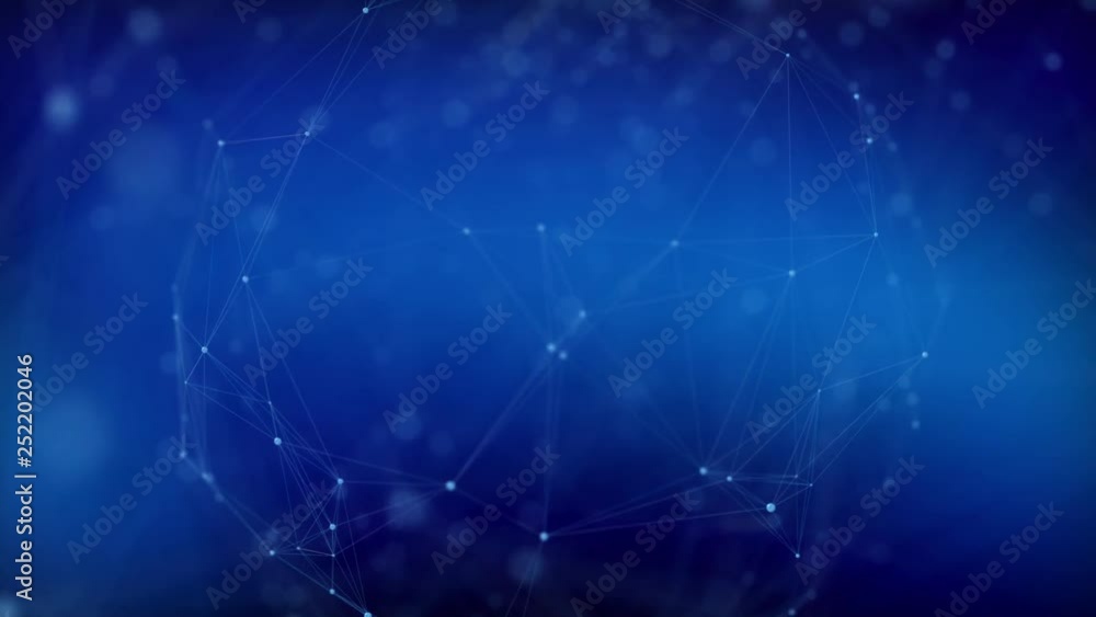 blue background with plexus and depth of field Stock Video | Adobe Stock