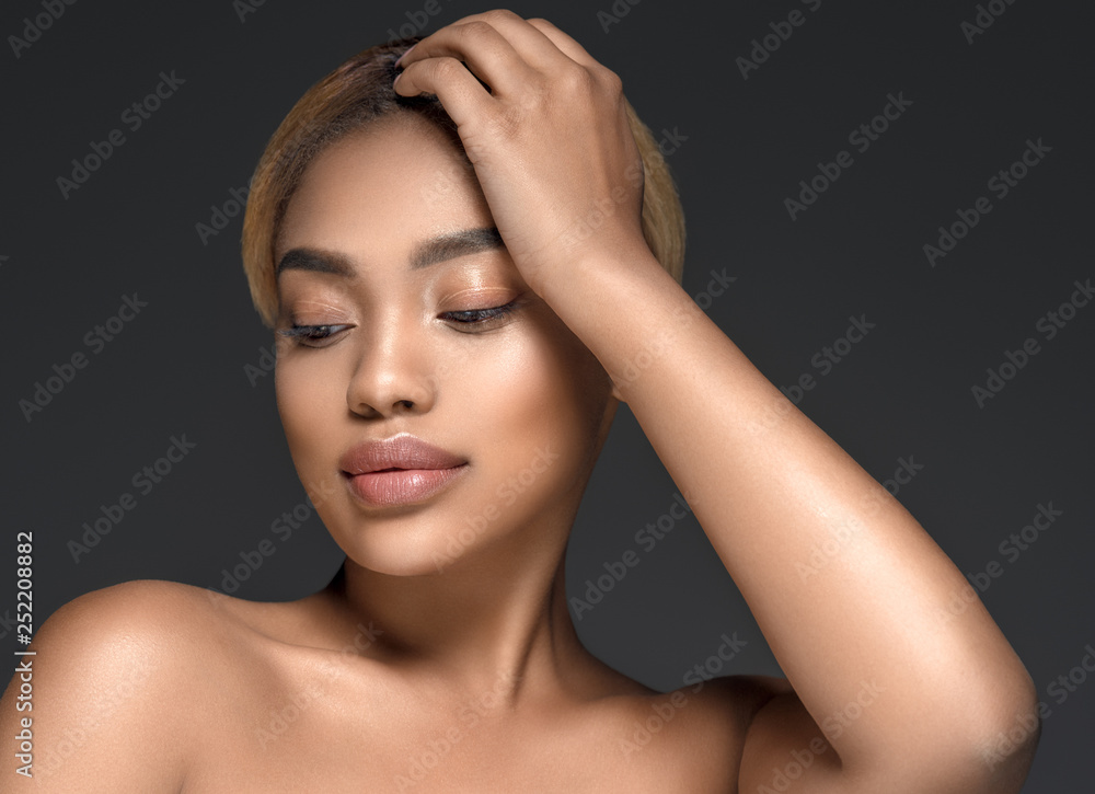 Beauty black skin woman african ethnic female face portrait Stock Photo ...