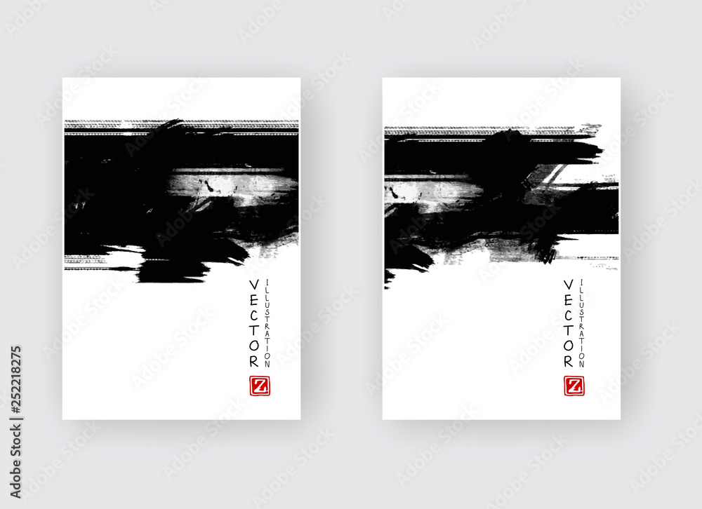 vector black ink brush stroke Stock Vector | Adobe Stock