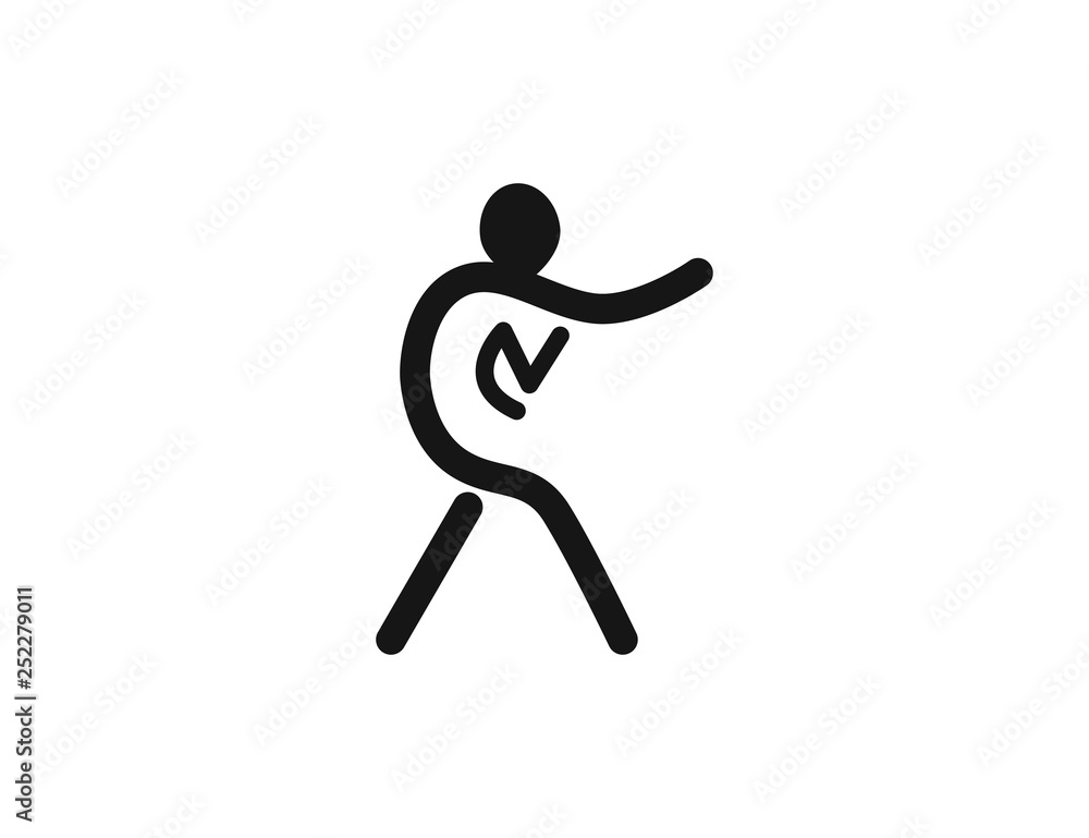 Boxing. Boxing exercises glyph icon vector on white background. Flat ...