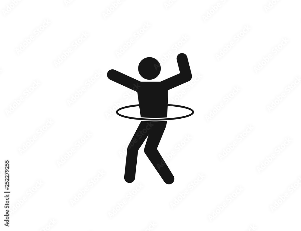 Hula hoop. Hula hoop exercises glyph icon vector on white background ...