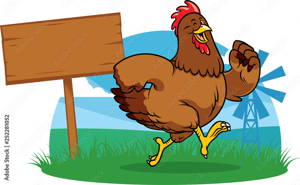 Running Chicken Cartoon
