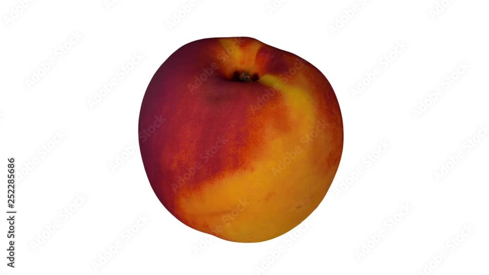 Vidéo Stock Realistic Render Of A Rotating Peach Nectarine Variety On