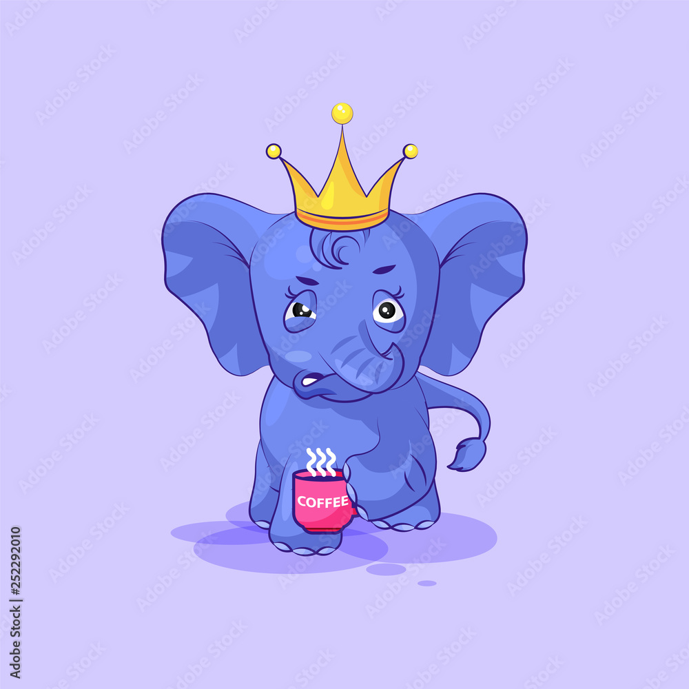 elephant calf sticker emoticon with angry emotion Stock Vector | Adobe ...