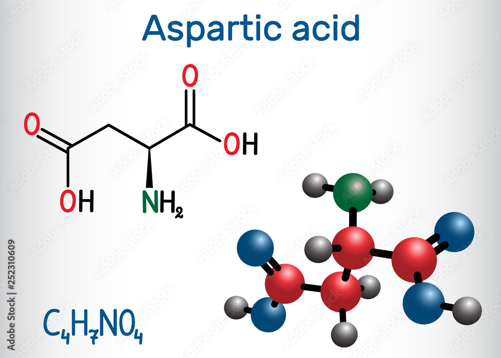 Aspartic acid (L- aspartic acid, Asp, D, aspartate) proteinogenic amino ... Aspartic acid (L- aspartic acid, Asp, D, aspartate) proteinogenic amino ...