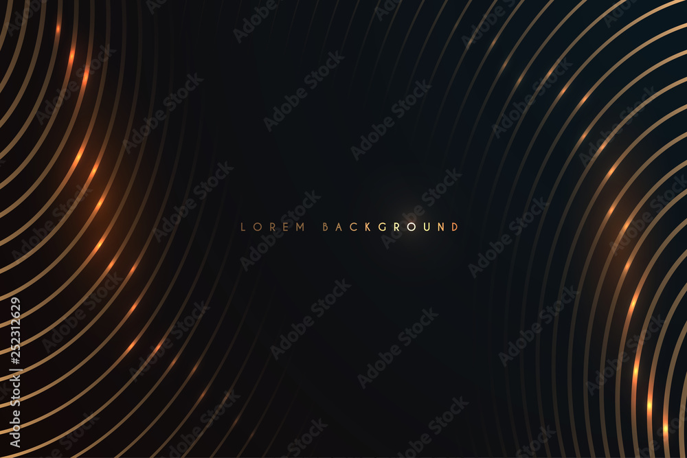 gold lines on black background Stock Vector | Adobe Stock