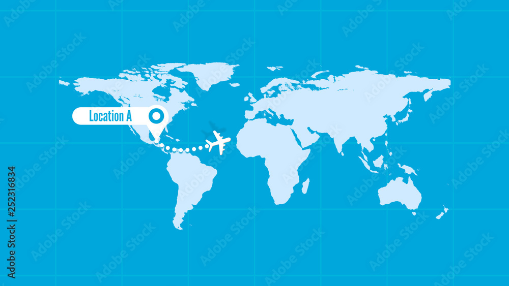 Flight Map Infograph Stock Template | Adobe Stock