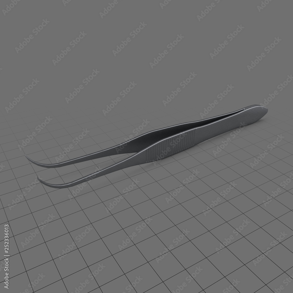 Curved splinter forceps Stock 3D asset | Adobe Stock