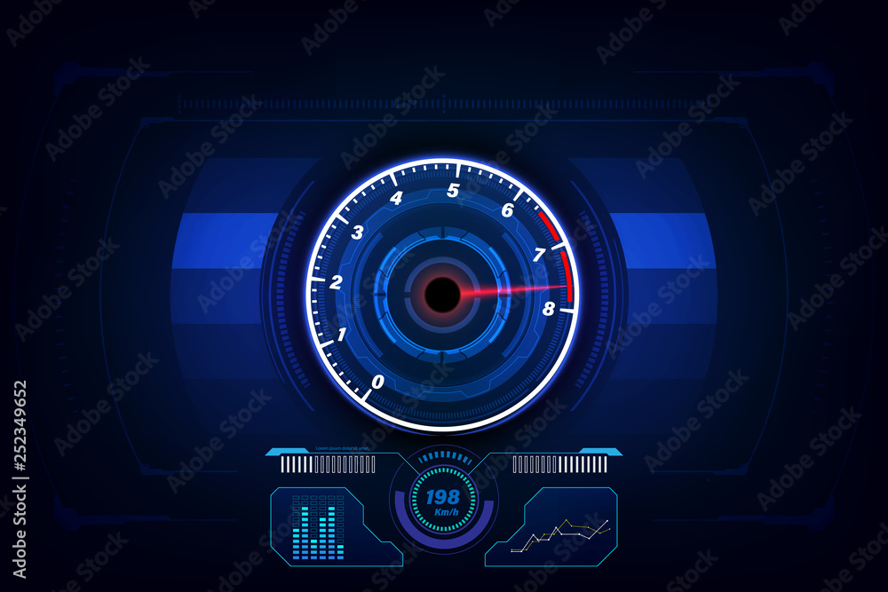 Speed motion background with fast speedometer car. Racing velocity ...