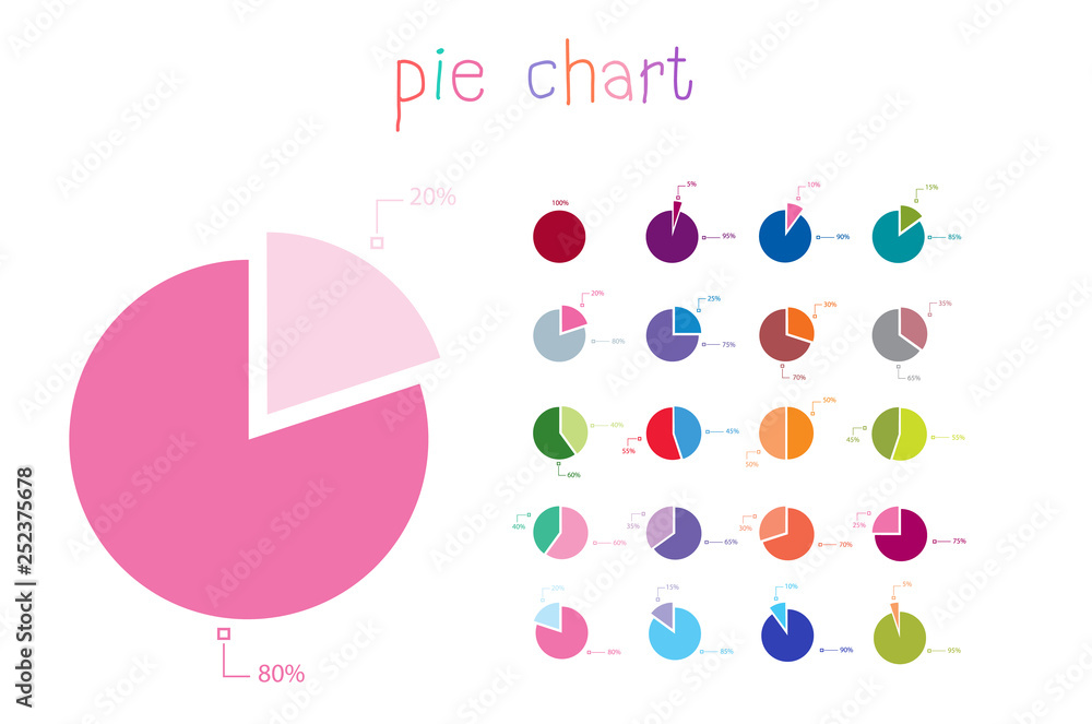 Set of business cycle flow diagrams, pie chart for documents,reports ...