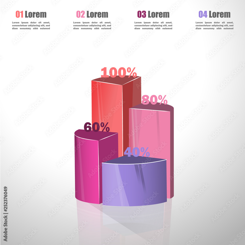 Set of business cycle flow diagrams, pie chart for documents,reports ...