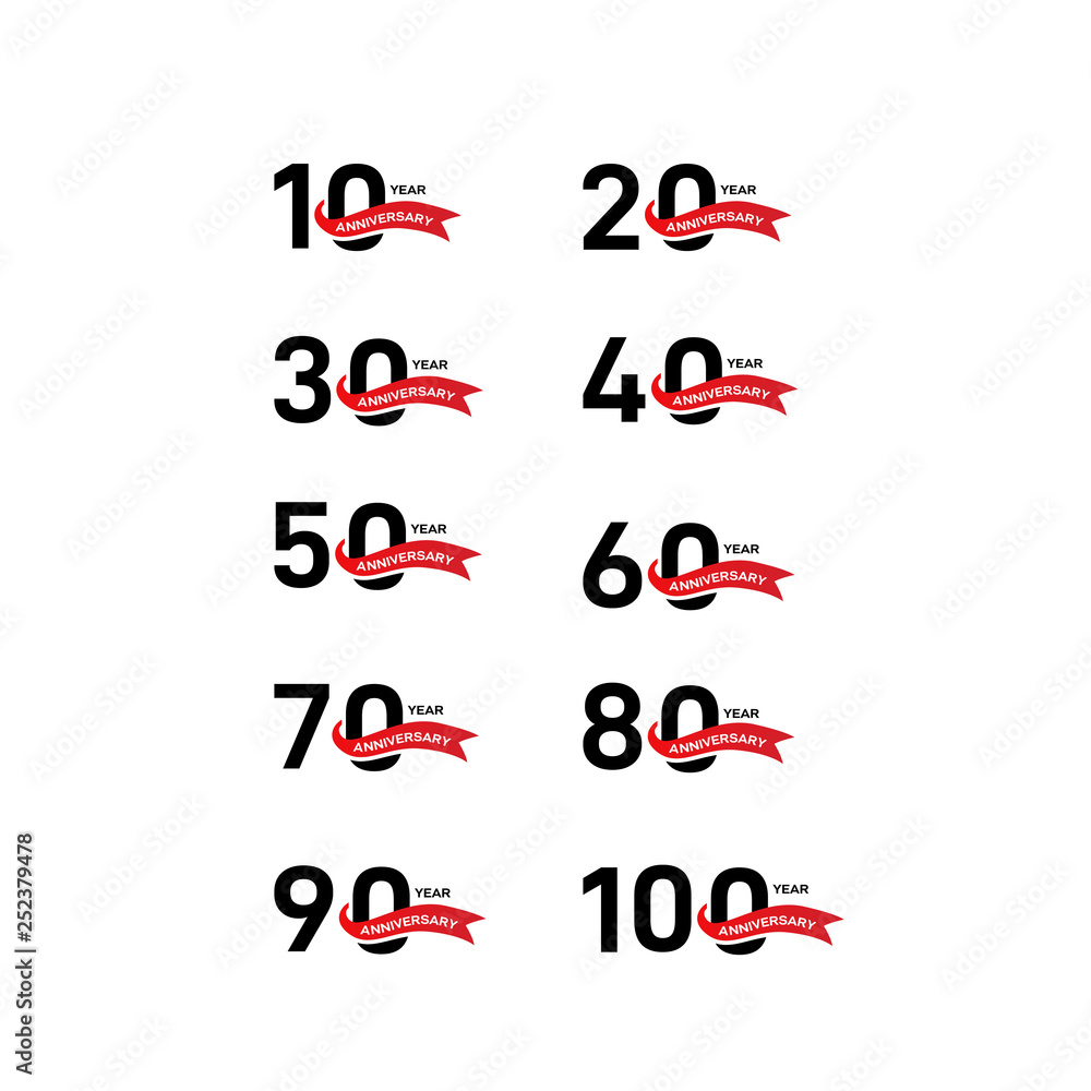 Year Anniversary Set Logo Vector Design Stock Vector | Adobe Stock