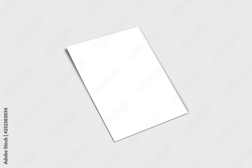 Blank Flyer Mockup isolated on soft grey background to replace your ...