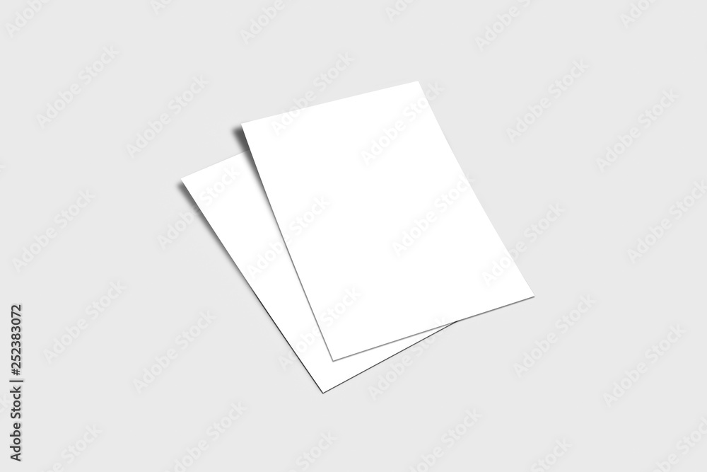 Blank Flyer Mockup isolated on soft grey background to replace your ...