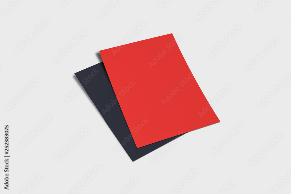 Blank Flyer Mockup isolated on soft grey background to replace your ...