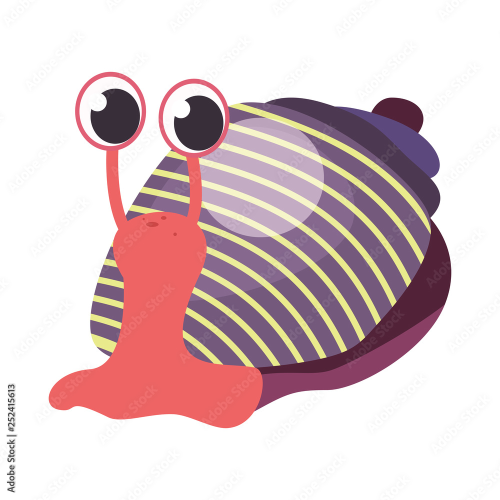 Snail flat icon. Pet, aquarium, mollusk. Sea cartoon characters concept ...