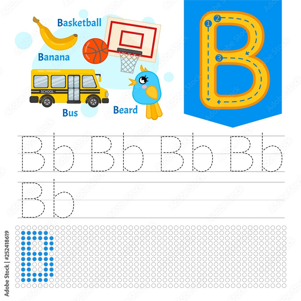 Handwriting practice sheet. Basic writing. Educational game for ...