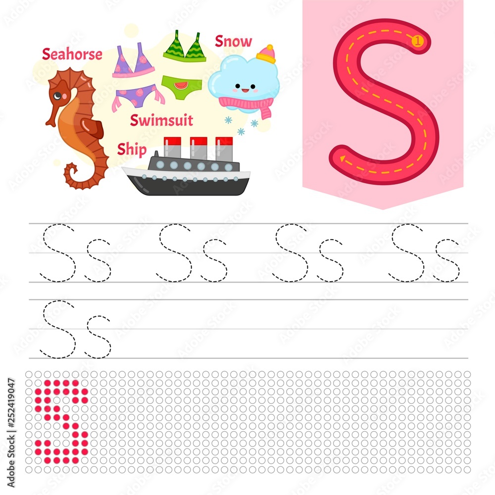 Handwriting practice sheet. Basic writing. Educational game for ...