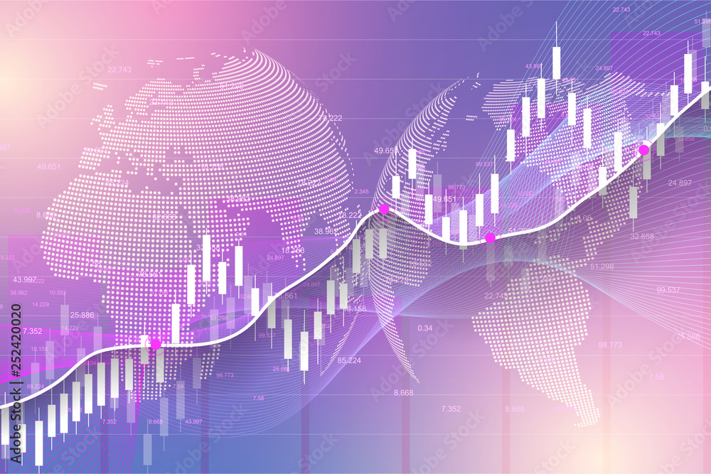 Stock market or forex trading graph chart suitable for financial ...