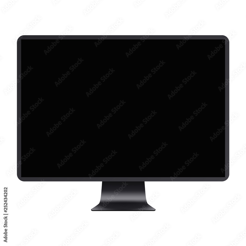 Realistic Computer display isolated on white background. Computer ...