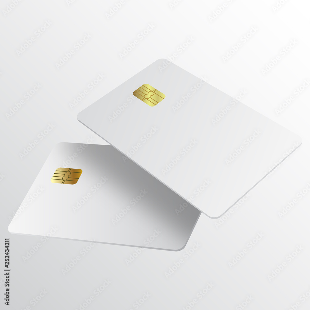 Realistic white credit card. Template white credit card for your design ...