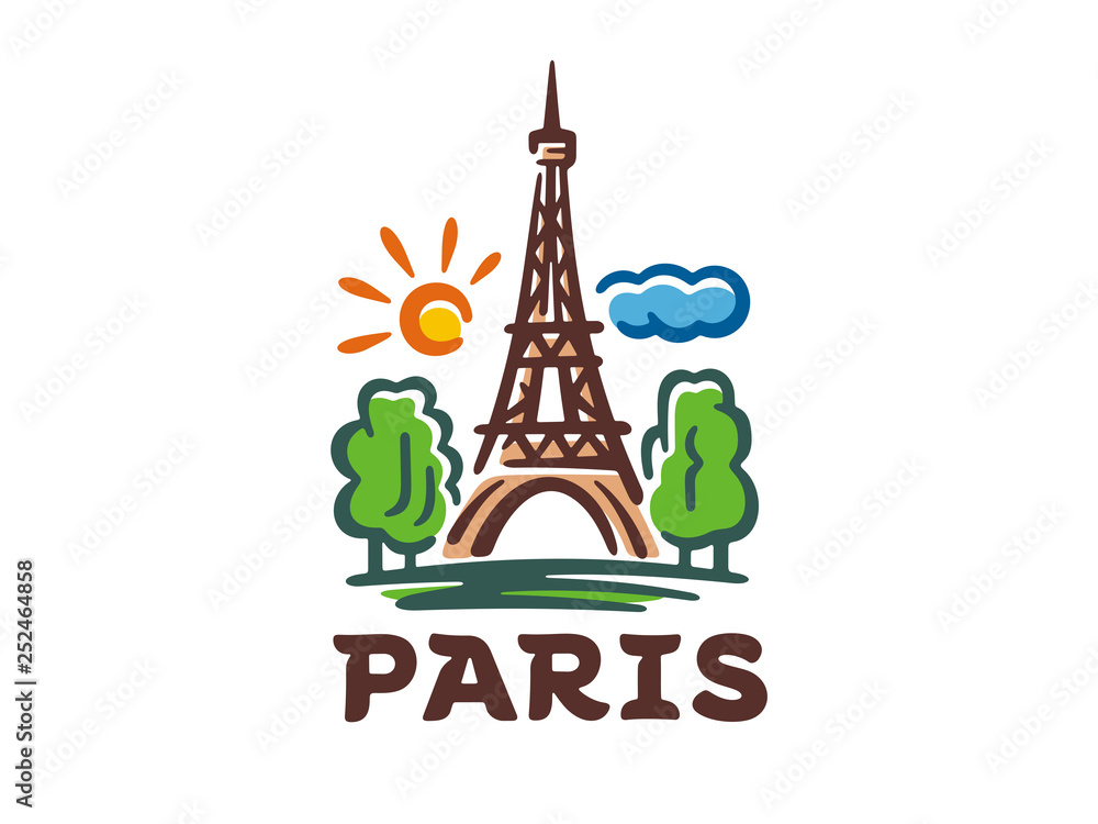 Vector logo of Paris. Vector illustration of the Eiffel tower. Stock ...