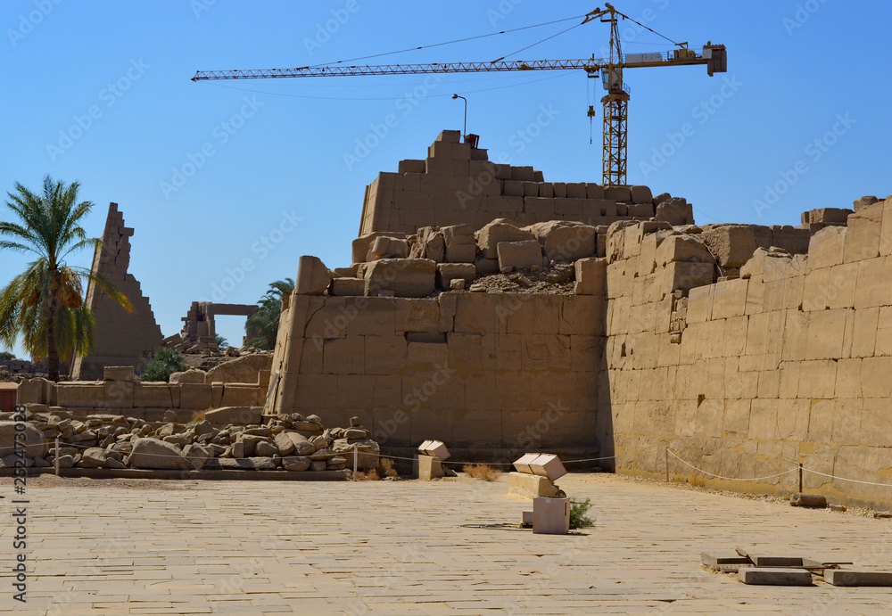 Restoration of the Temple of Karnak, Egypt Stock Photo | Adobe Stock