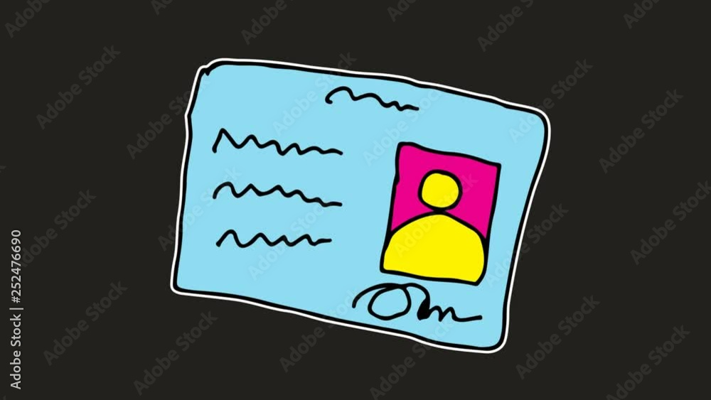 kids drawing black screen with theme of id card Stock Video | Adobe Stock