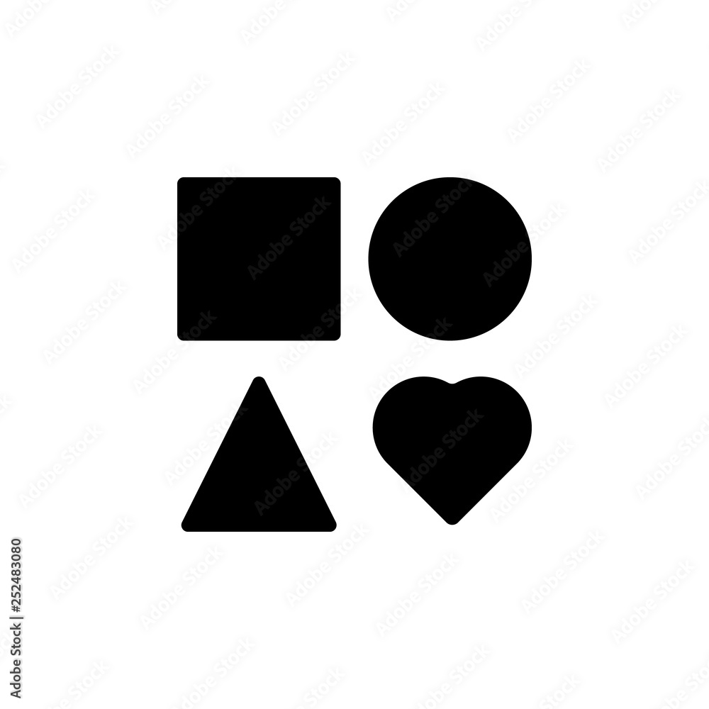 square, circle, triangle, heart icon. Signs and symbols can be used for ...