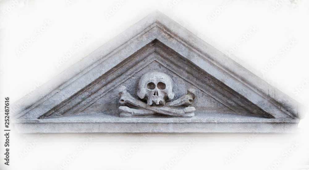 Skull with bones. In Christianity, this is the skull of Adam. Also a ...
