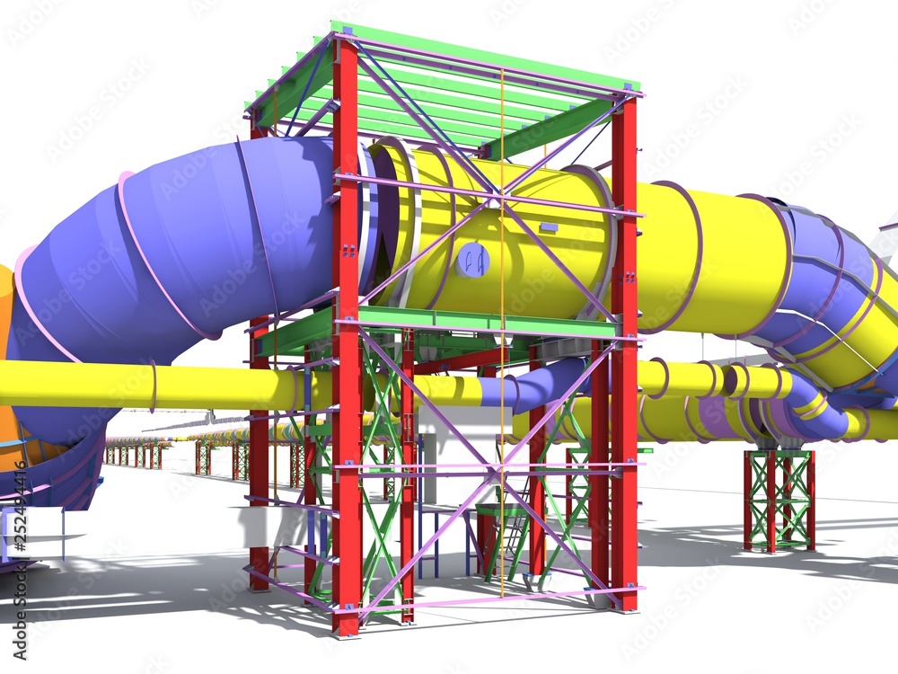Building Information Model of metal structures of the gas pipeline. 3D ...