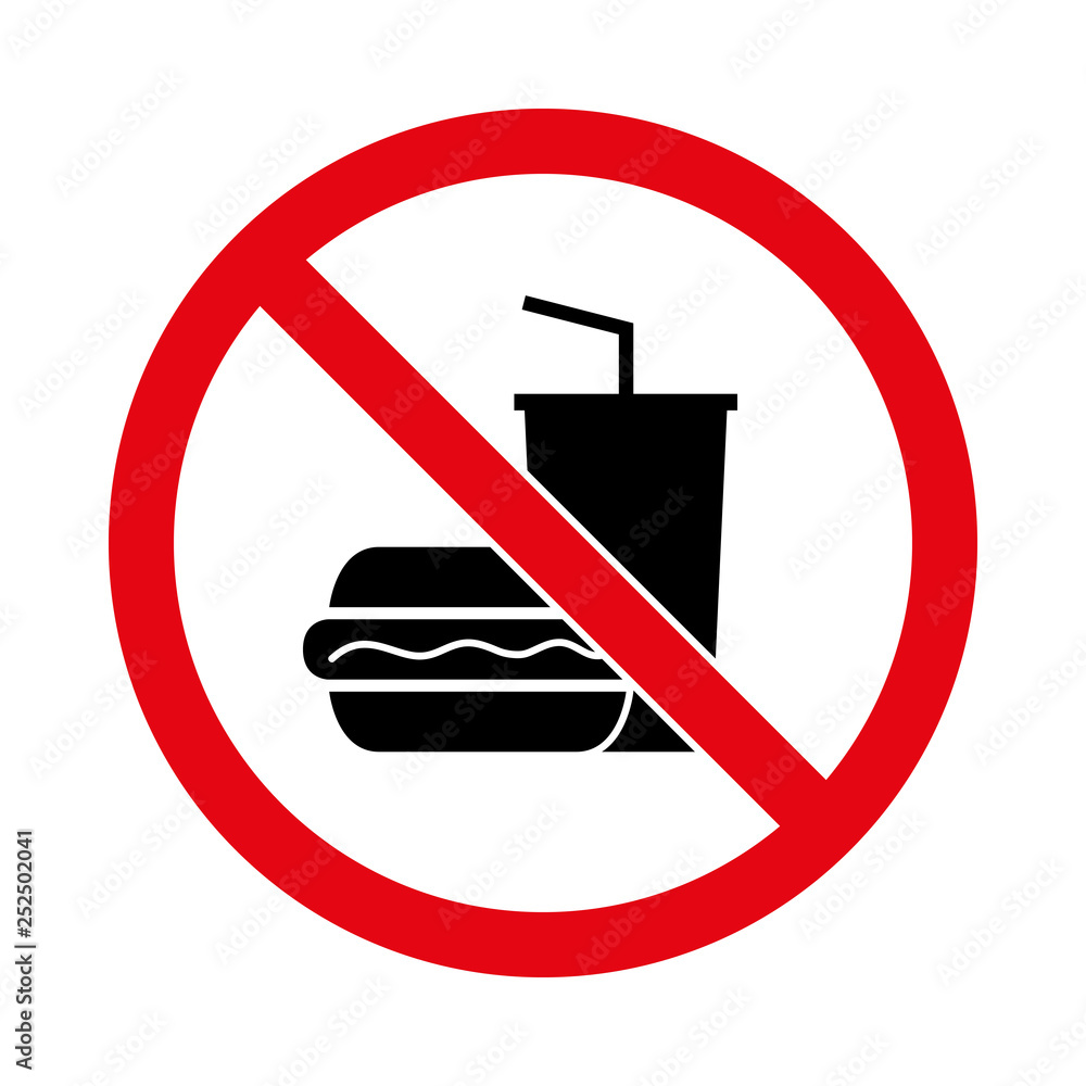 essen und trinken verboten - Schild - Piktogramm vector de Stock ...
