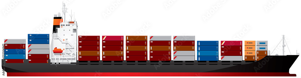 Container ship, containership, cargo ship that carry all loads in truck ...