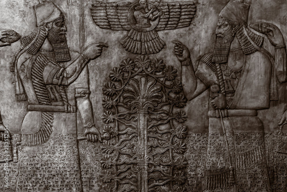 Bas-reliefs with inscriptions of the ancient Sumerians Stock Photo ...