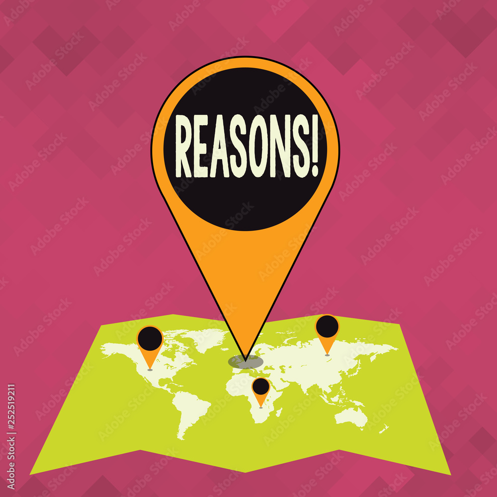 Word writing text Reasons. Business concept for Causes Explanations ...