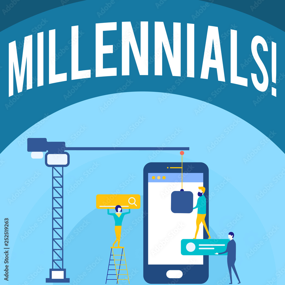 Handwriting text writing Millennials. Concept meaning Generation Y Born ...