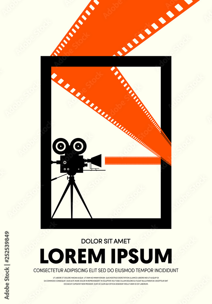 Movie and film poster design template background modern vintage retro ...