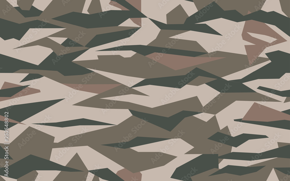 Geometric camouflage pattern in dark brown colors. Army camo seamless ...