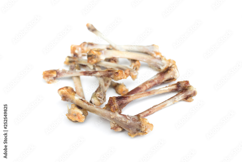 Fried chicken bones isolated on white background Stock Photo | Adobe Stock