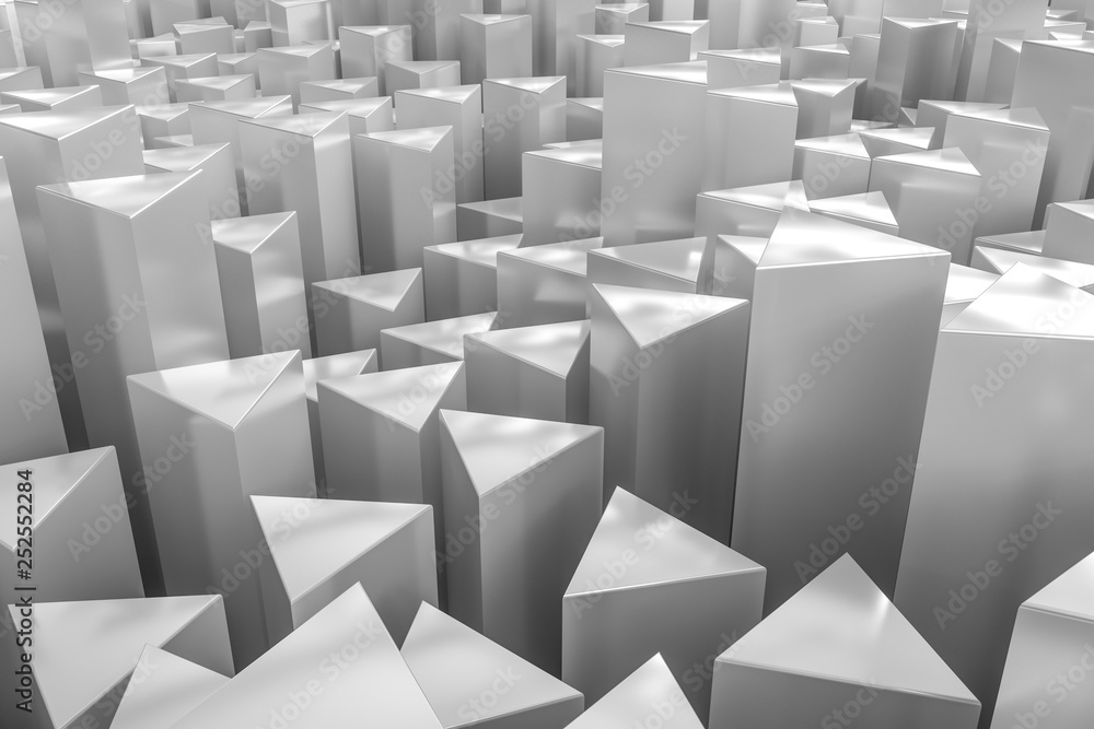 3d rendering, white triangle pillar 素材庫插圖 | Adobe Stock