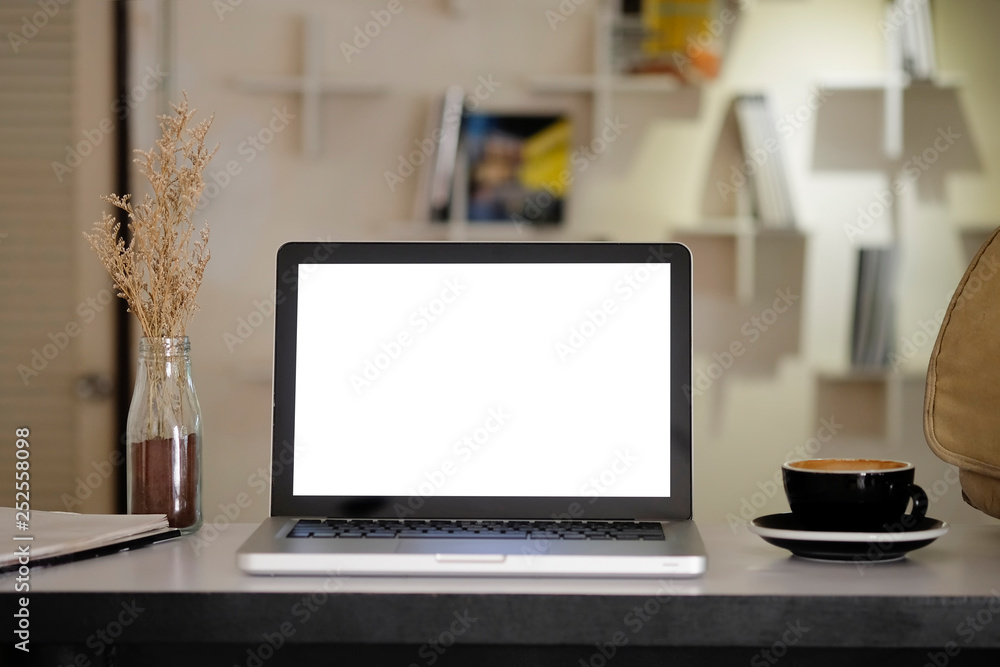 Mockup laptop computer on creative workspace. Stock Photo | Adobe Stock