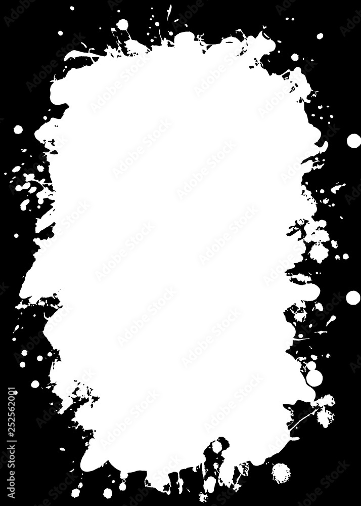 Black Paint Splatter Border