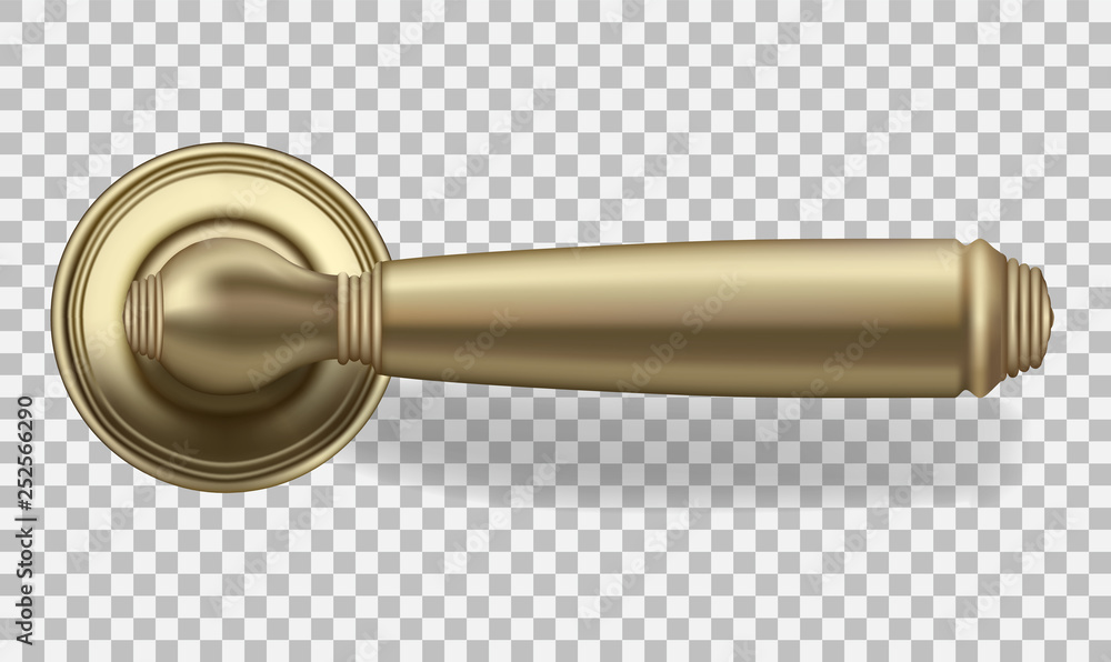 Metal handle with push mechanism for entrance and interior doors, in a ...