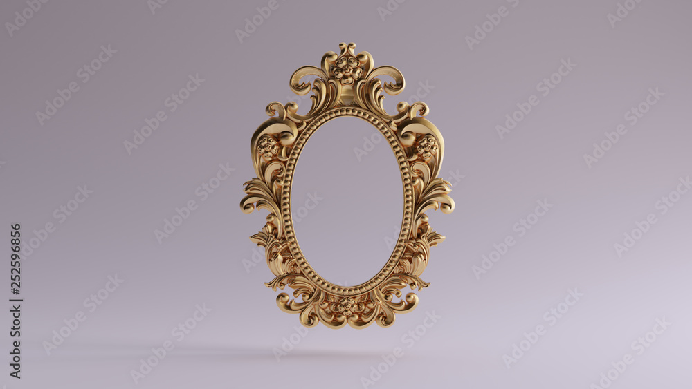 Antique Ellipse Gold Baroque Frame 3d illustration 3d render Stock ...