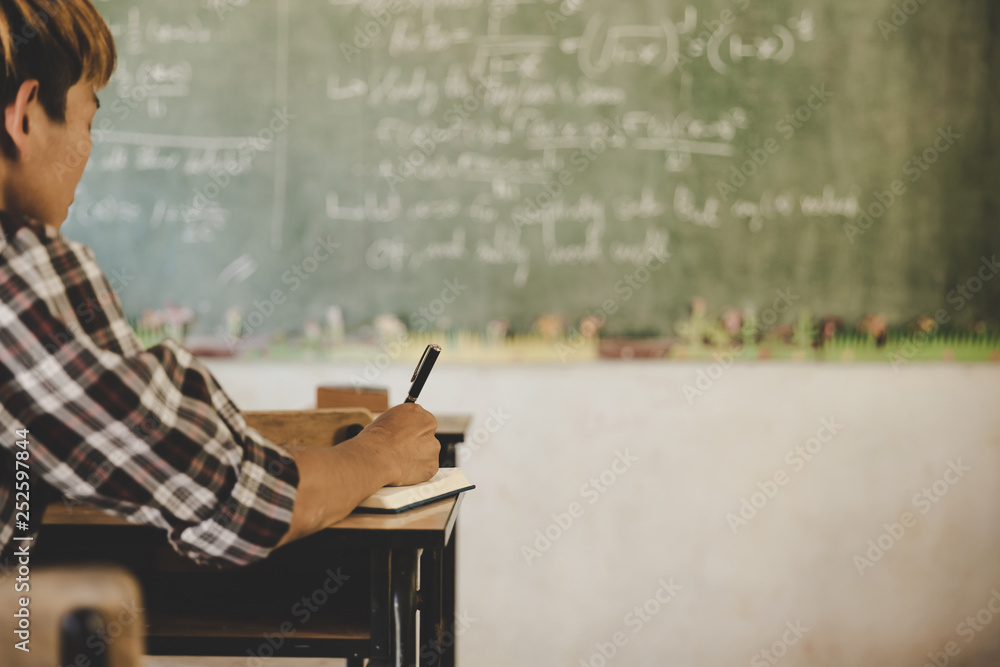 Educational process. young people studying in university sitting in ...