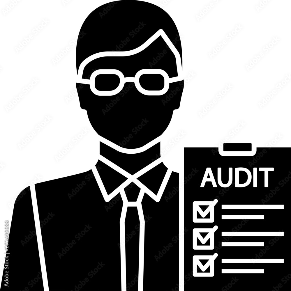 Auditor glyph icon Stock Vector | Adobe Stock