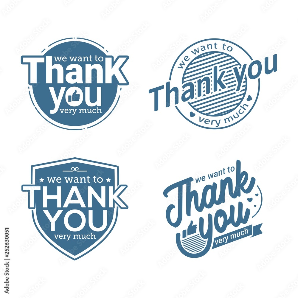 Thank you text lettering vector logo badge Stock Vector | Adobe Stock
