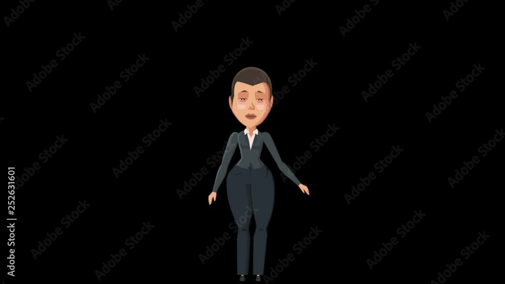 Cartoon Situation Emma Business Woman Character Greeting Hand Waving Hi ...