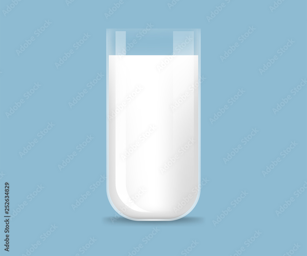 Glass of milk mockup design. Milk daily farm fresh. Dairy product ...